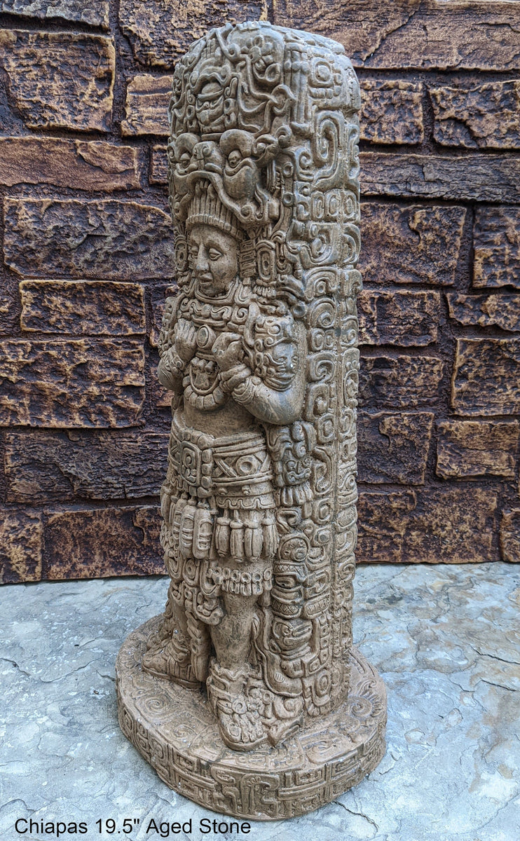 History Chiapas Aztec Maya Artifact Carved Sculpture Statue 19.5" Tall – www.NEO-MFG.com