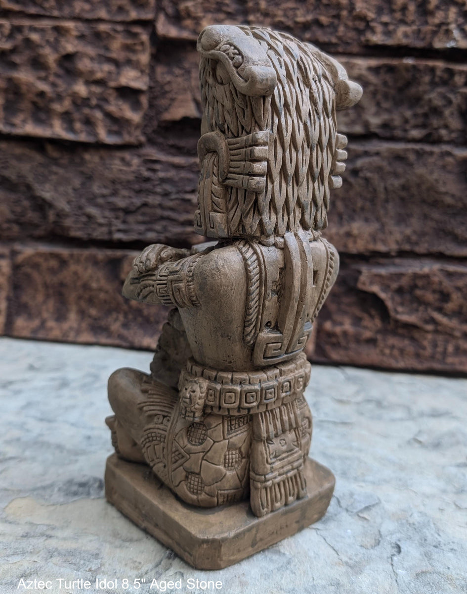Aztec Mayan Idol Great Turtle w/ Eagle 8.5" Statue Sculpture www.Neo-M – www.NEO-MFG.com