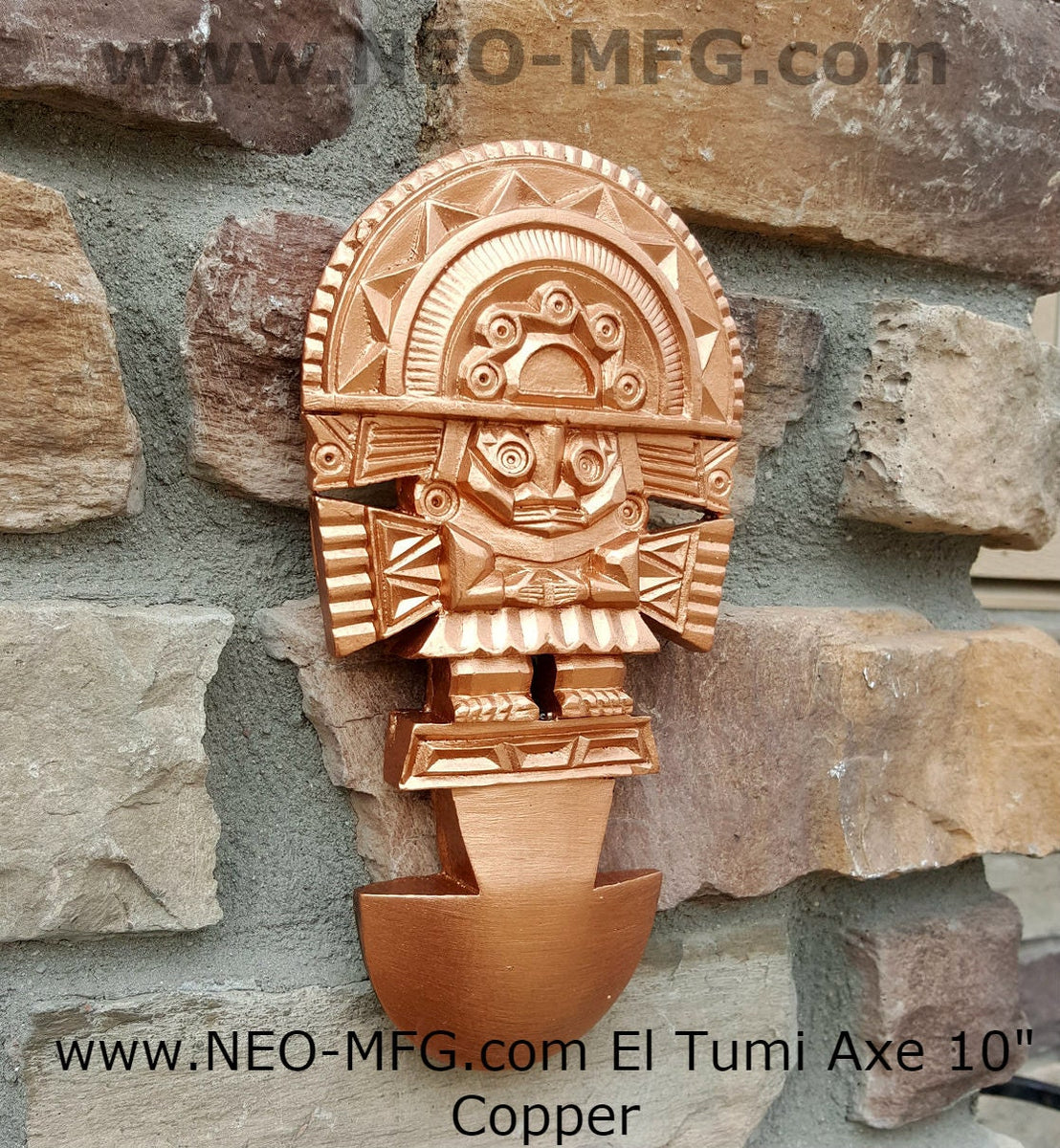History Peru Inca Mesoamerican El Tumi Axe Sculptural wall relief plaq ...