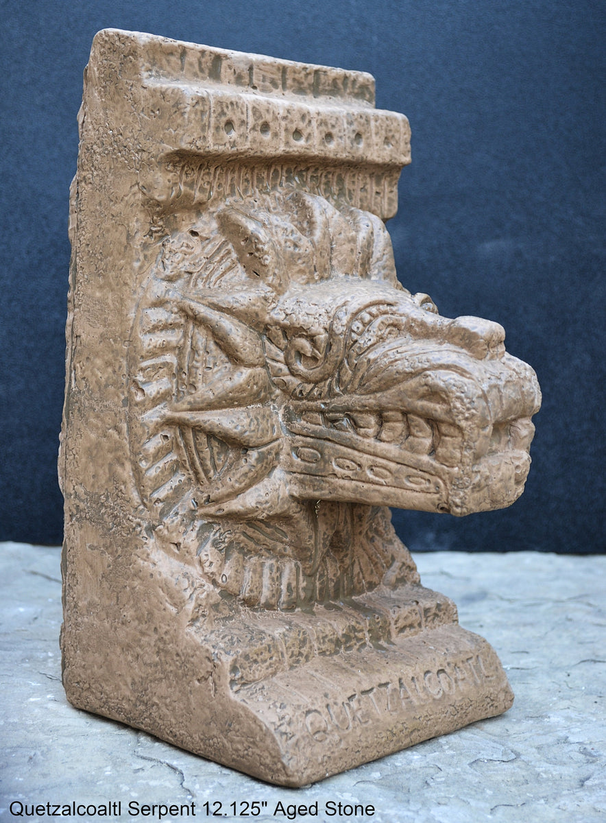 History Feathered Serpent Head of Quetzalcoaltl Aztec Maya Artifact Ca ...