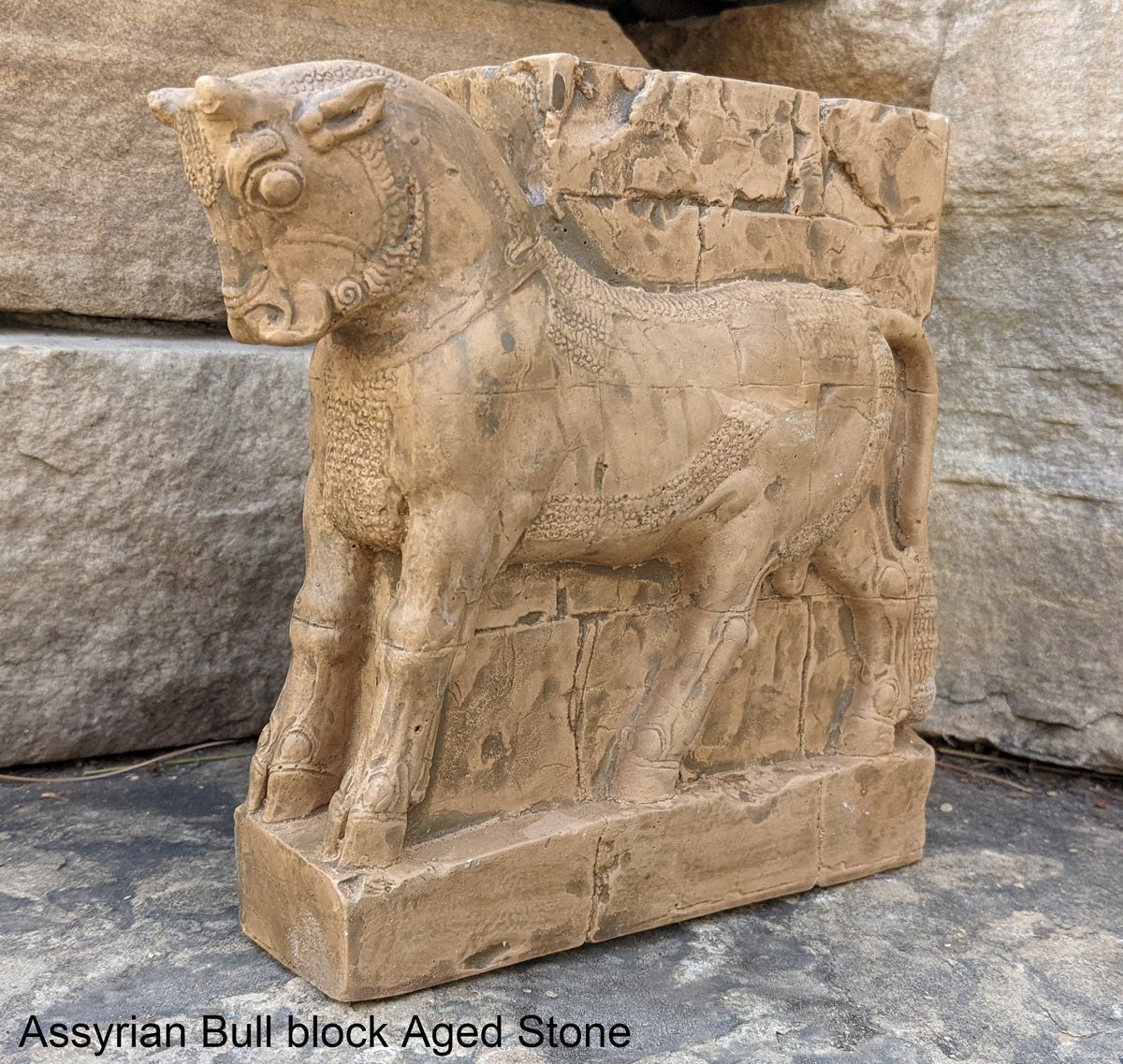 Historical Assyrian Persian bull Guardian of Persepolis relief sculptu ...
