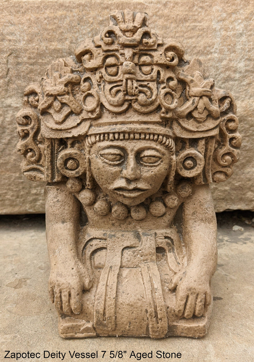 History Aztec Maya Mesoamerica Zapotec Deity Vessel Sculpture Statue w ...