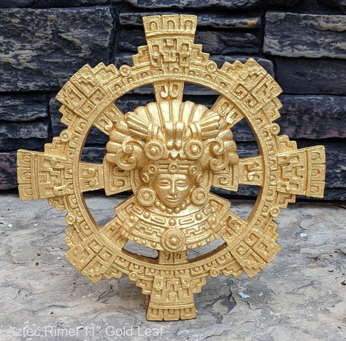 History Aztec Maya Artifact Carved Rimel Sun Stone Sculpture Statue 11 ...