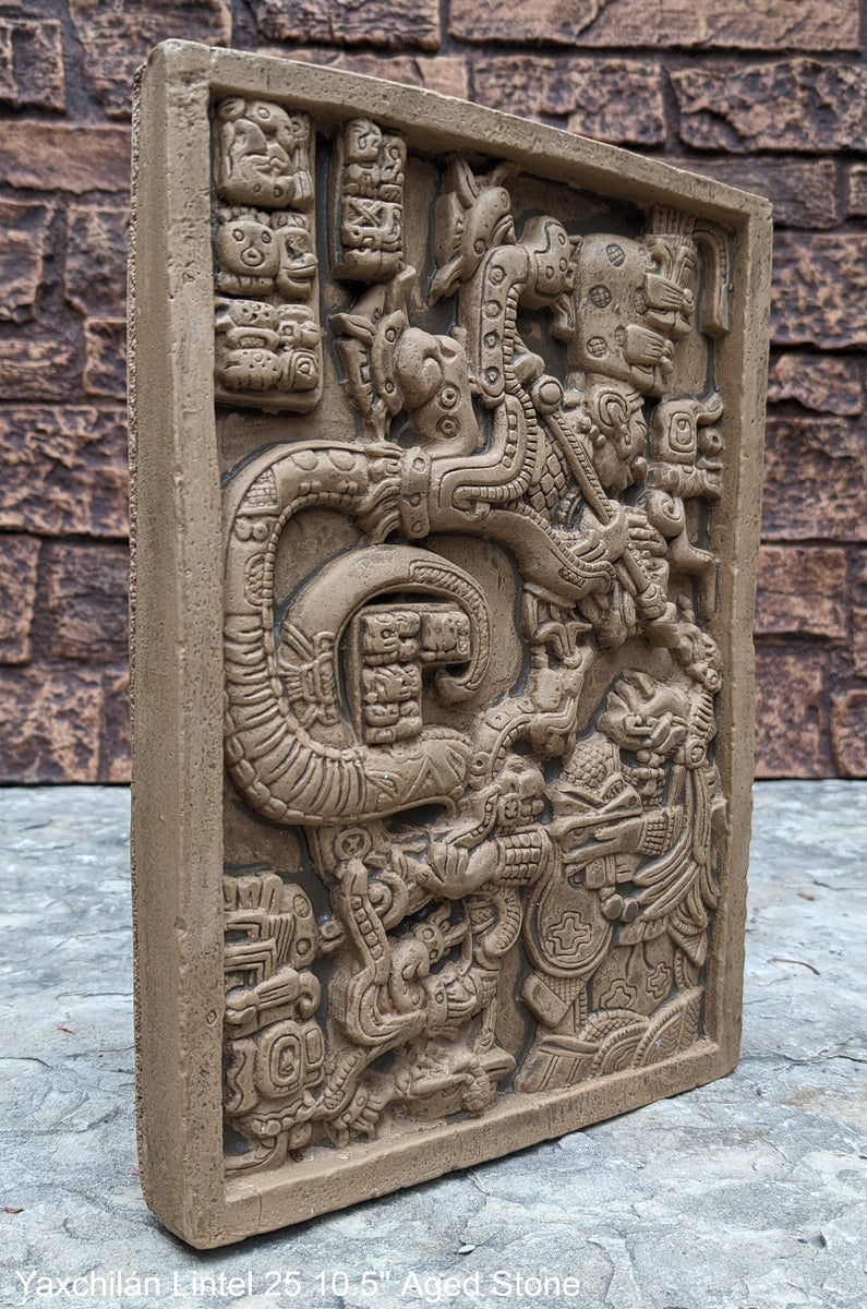 Aztec Mayan Yaxchilán Lintel 25 Sculpture 10.5" www.Neo-Mfg.com Plaque ...