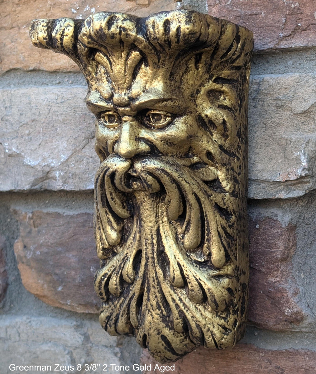 Roman Greek Zeus greenman wall Shelf corbel Grotesque goblin sculpture ...