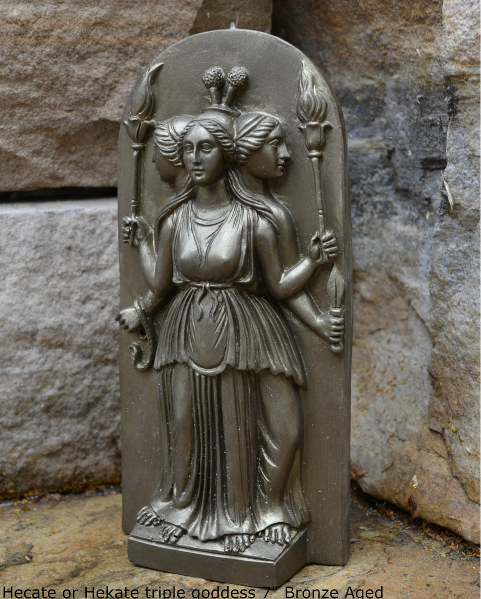 Hecate or Hekate triple goddess wall Sculpture www.Neo-Mfg.com 7" alte ...