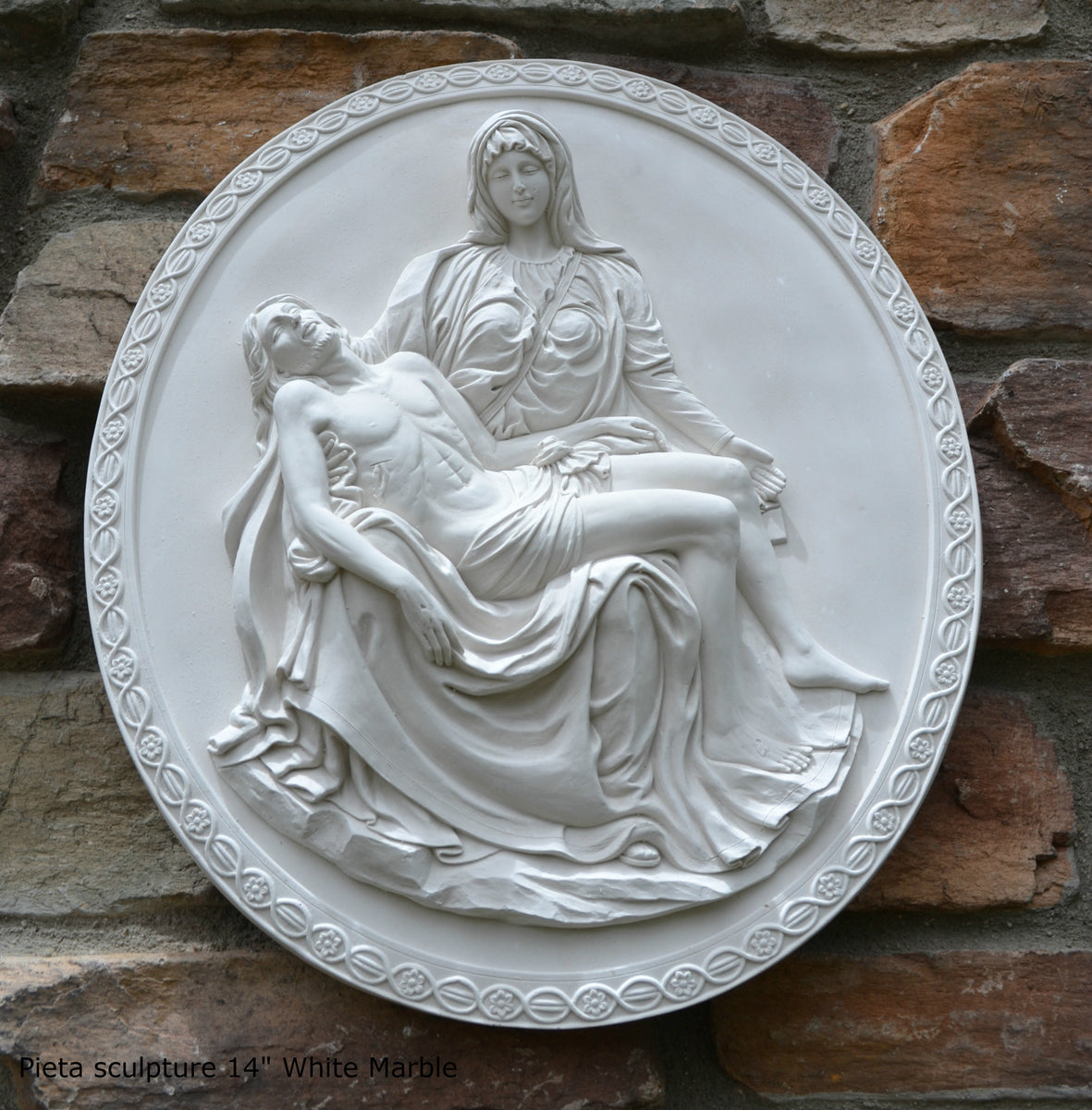 Pieta Wall Sculpture After the original by Michelangelo 14.5" tall Neo ...