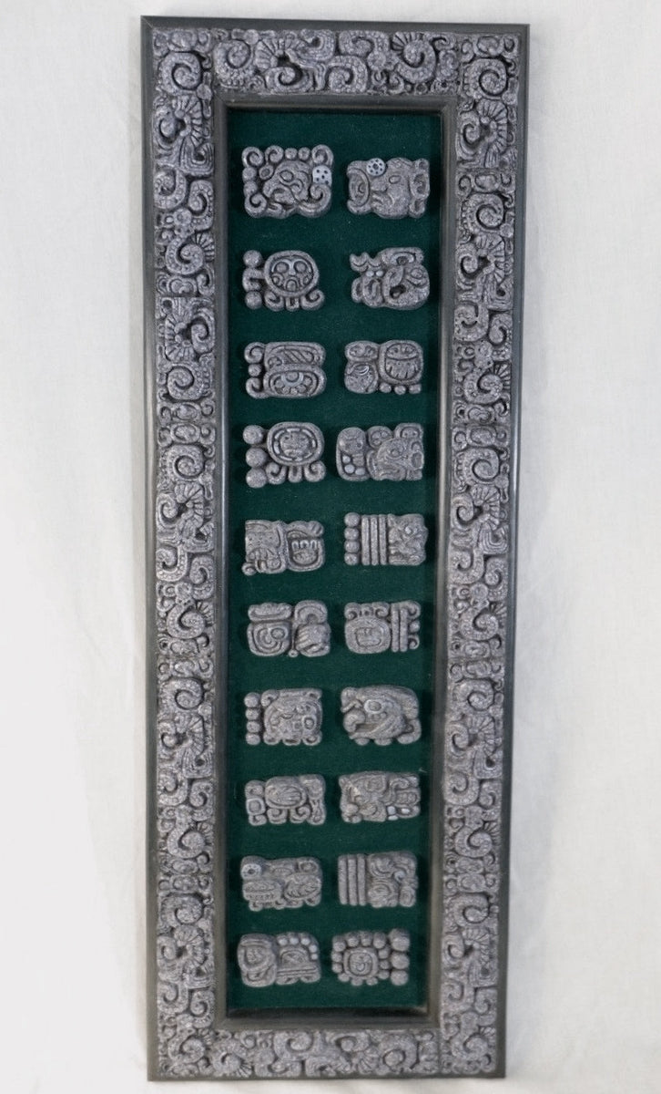 Aztec Mayan lintel Glyph 20 icon panel Stela Fragment Sculptural wall ...