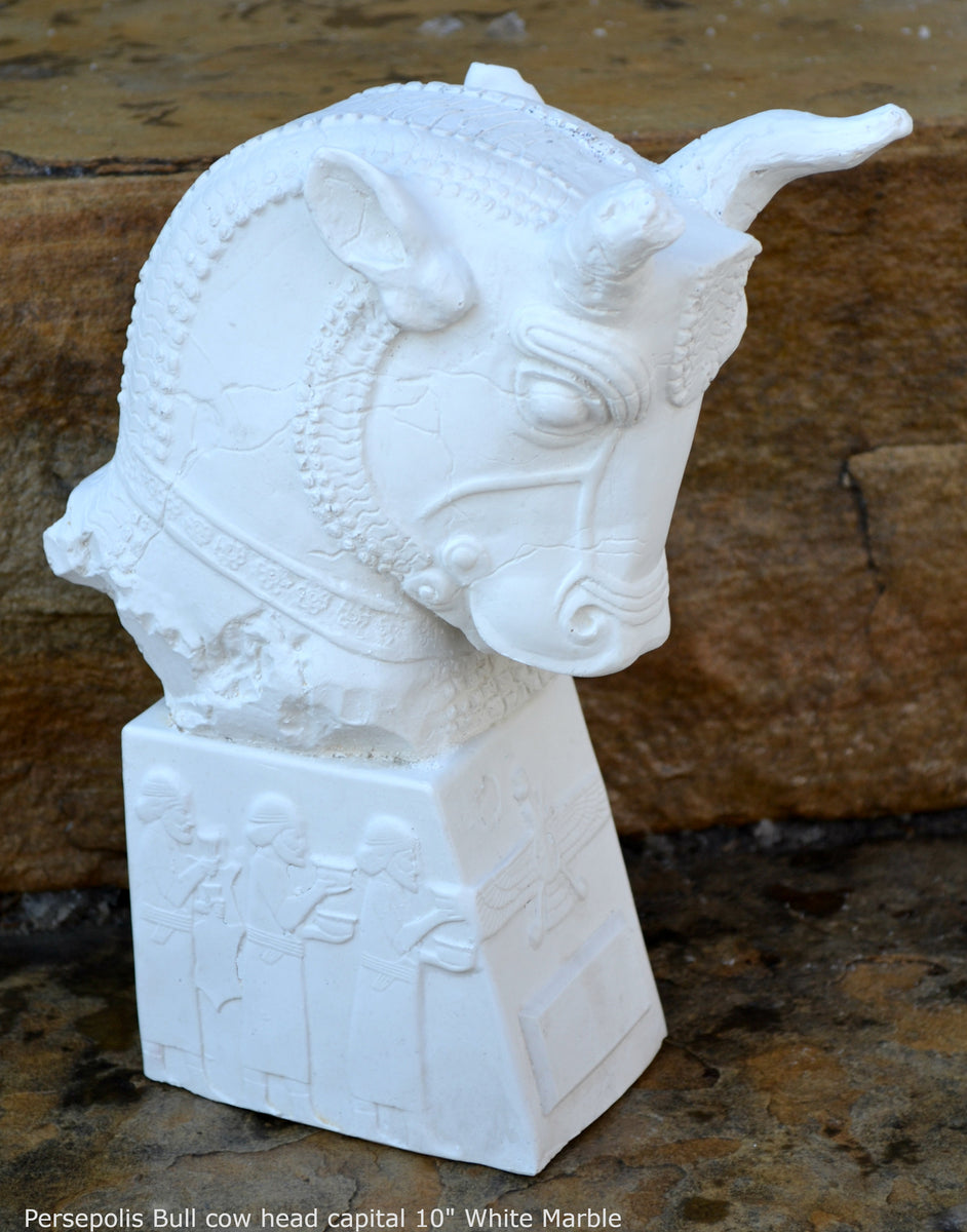 Assyrian Persian Persepolis Bull cow head capital Sculpture statue 10 ...