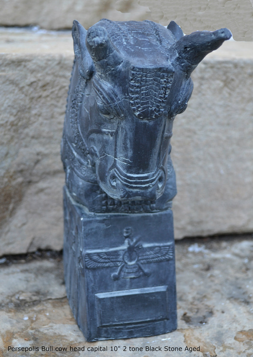 Assyrian Persian Persepolis Bull cow head capital Sculpture statue 10 ...