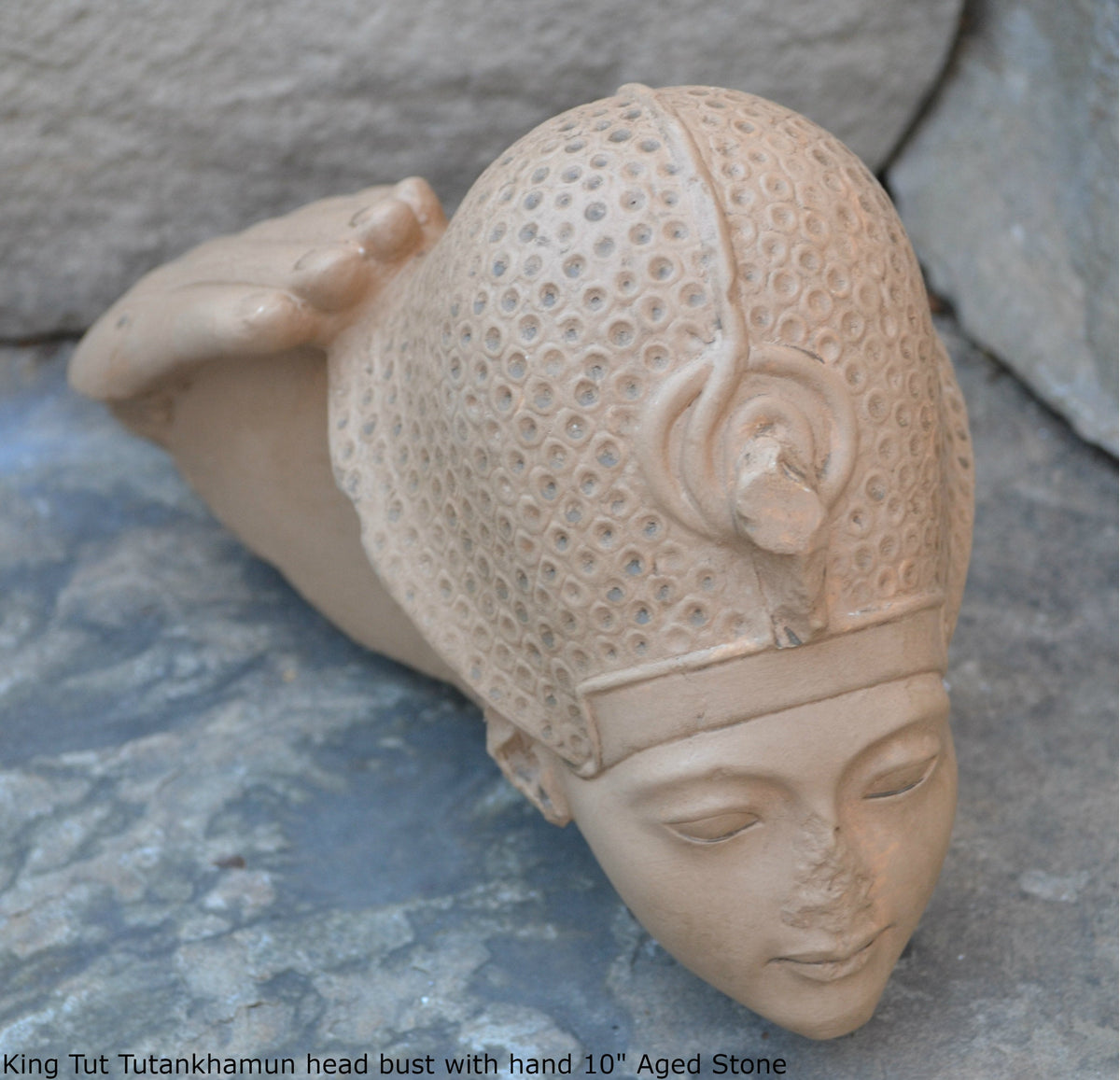 Egyptian King Tut Tutankhamun head bust with hand Sculpture statue mus ...