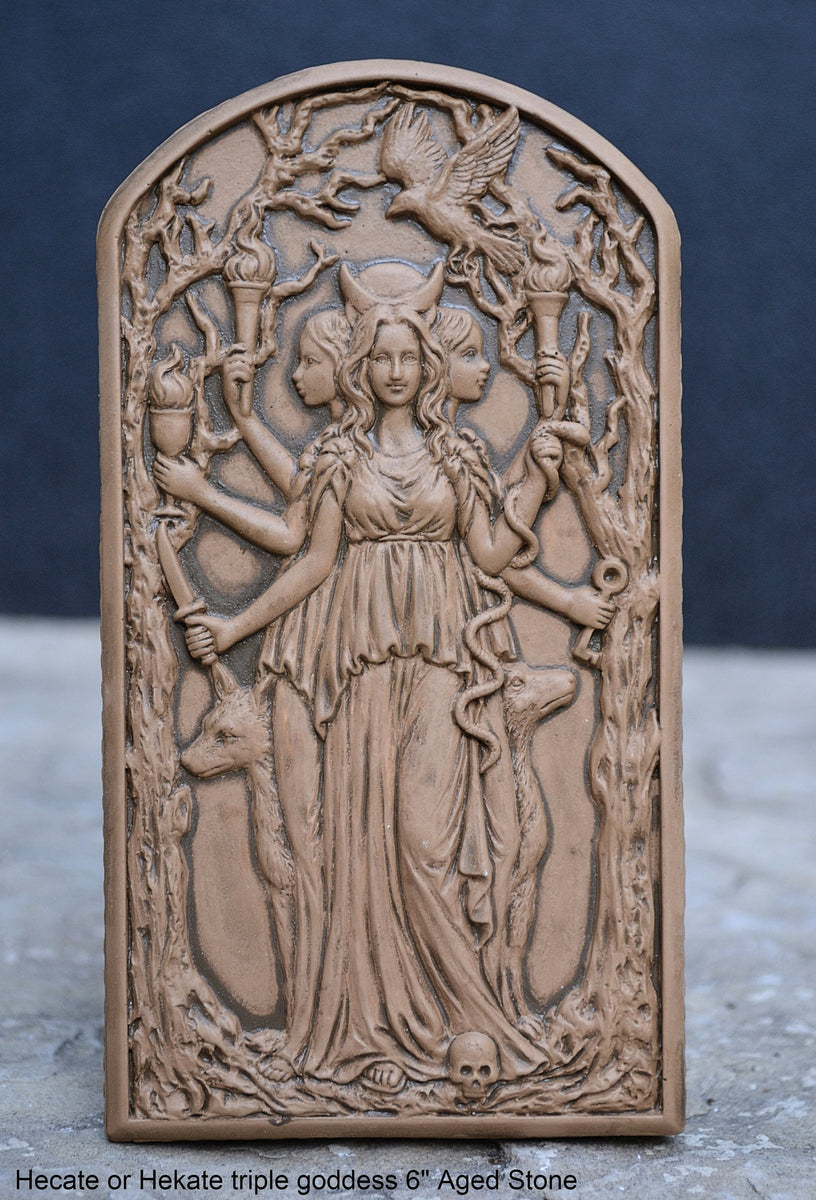 Hecate or Hekate triple goddess wall Sculpture www.Neo-Mfg.com 6" alte ...